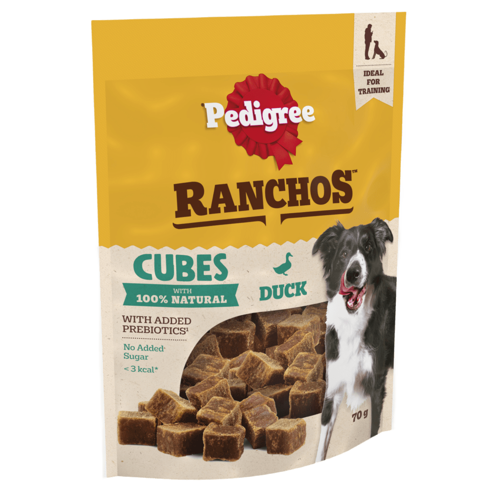 PEDIGREE® RANCHOS™ Dog Training Treat Cubes, With 100% Natural Duck, 70g