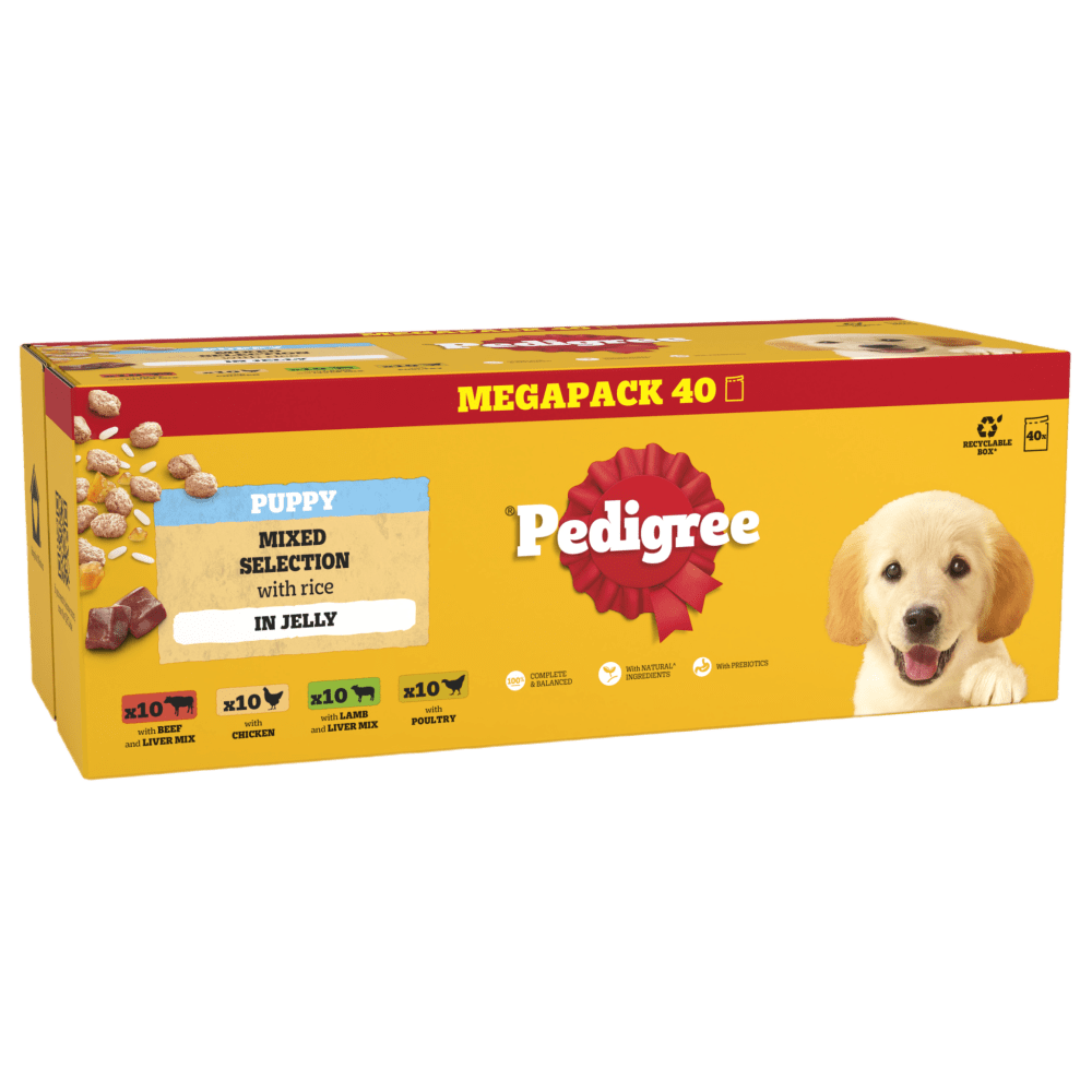 PEDIGREE Junior Puppy Wet Dog Food Mixed Selection in Jelly 40 x 100g Pouch